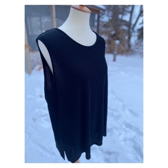 TanJay | Tops | Tanjayblack Ribbed Texturedtank Top | Poshmark